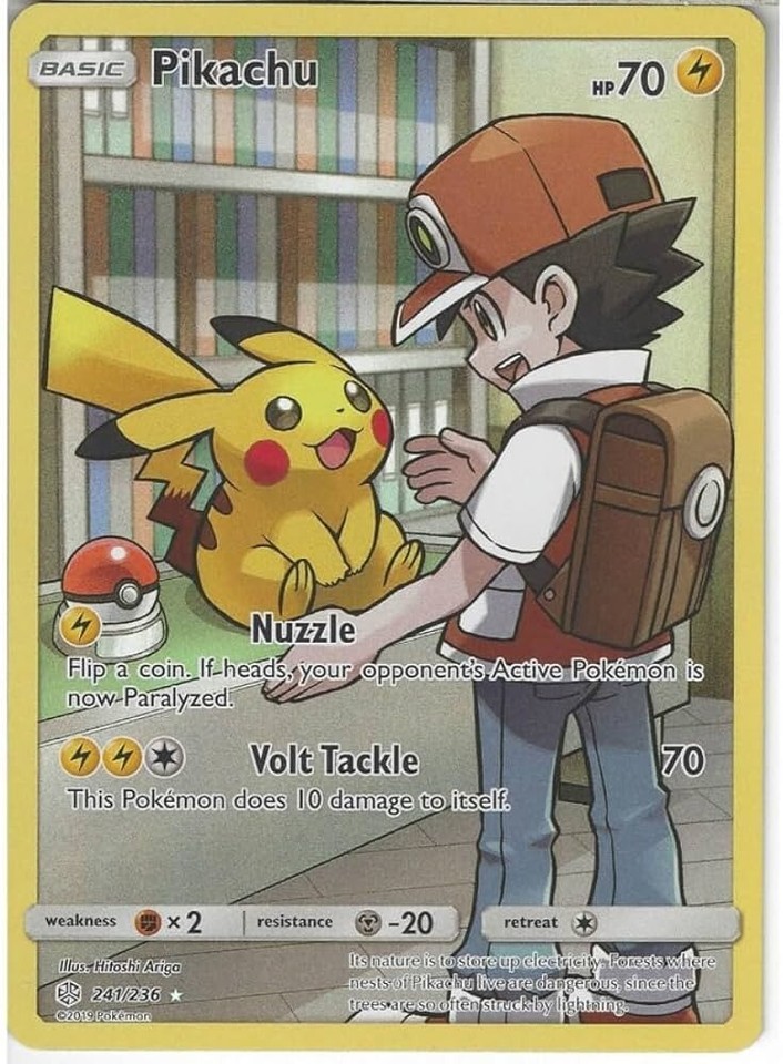 Pokémon TCG Pikachu Cosmic 241/236 Holo Secret Rare Autographed ...