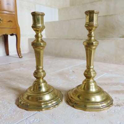 SUPERB PAIR of ANTIQUE 18th CENTURY BRONZE CANDLESTICKS 1750's | eBay