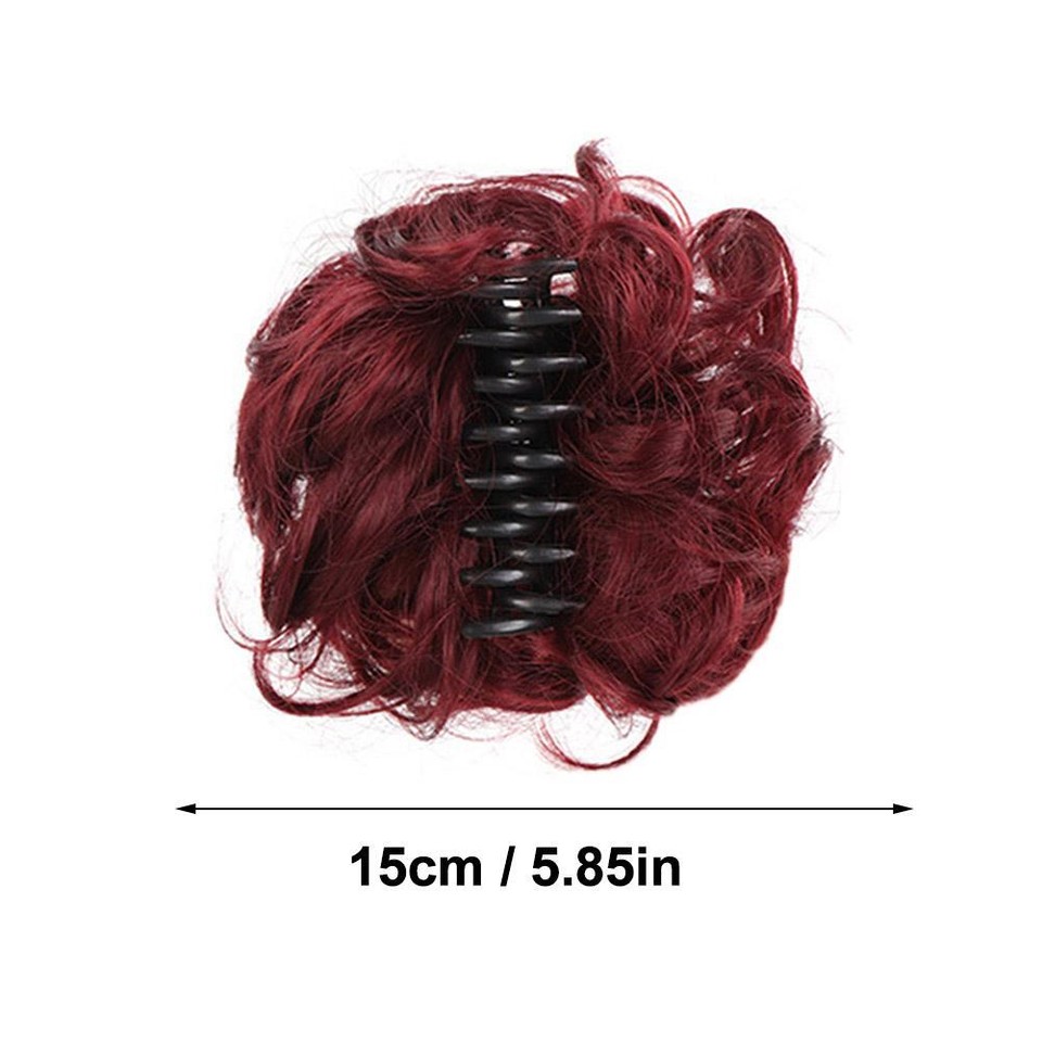 Synthetic Messy Bun Claw Clip in Hair Piece Wavy Curly Hair Bun ...