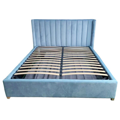 Isla King GAS LIFT Bed Frame with Storage Velvet Sky BlueBlue | eBay ...