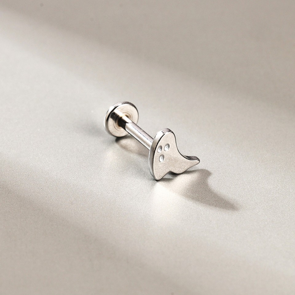 16g Stainless Steel Labret Lip Studs Ghost Tragus Piercing Halloween ...