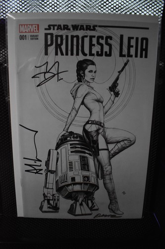 Star Wars Princess Leia #1 ECCC C2E2 Sketch Variant Triple Signed ...