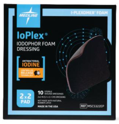 Medline IoPlex® Iodophor Foam Wound Dressing, 4'' x 5'' | eBay