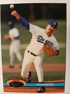 TIM CREWS LOS ANGELES DODGERS 1991 TOPPS STADIUM CLUB BASEBALL CARD ...