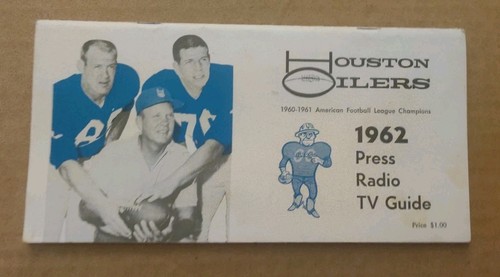 Rare Houston Oilers Football Media Guide 1962 Original | eBay