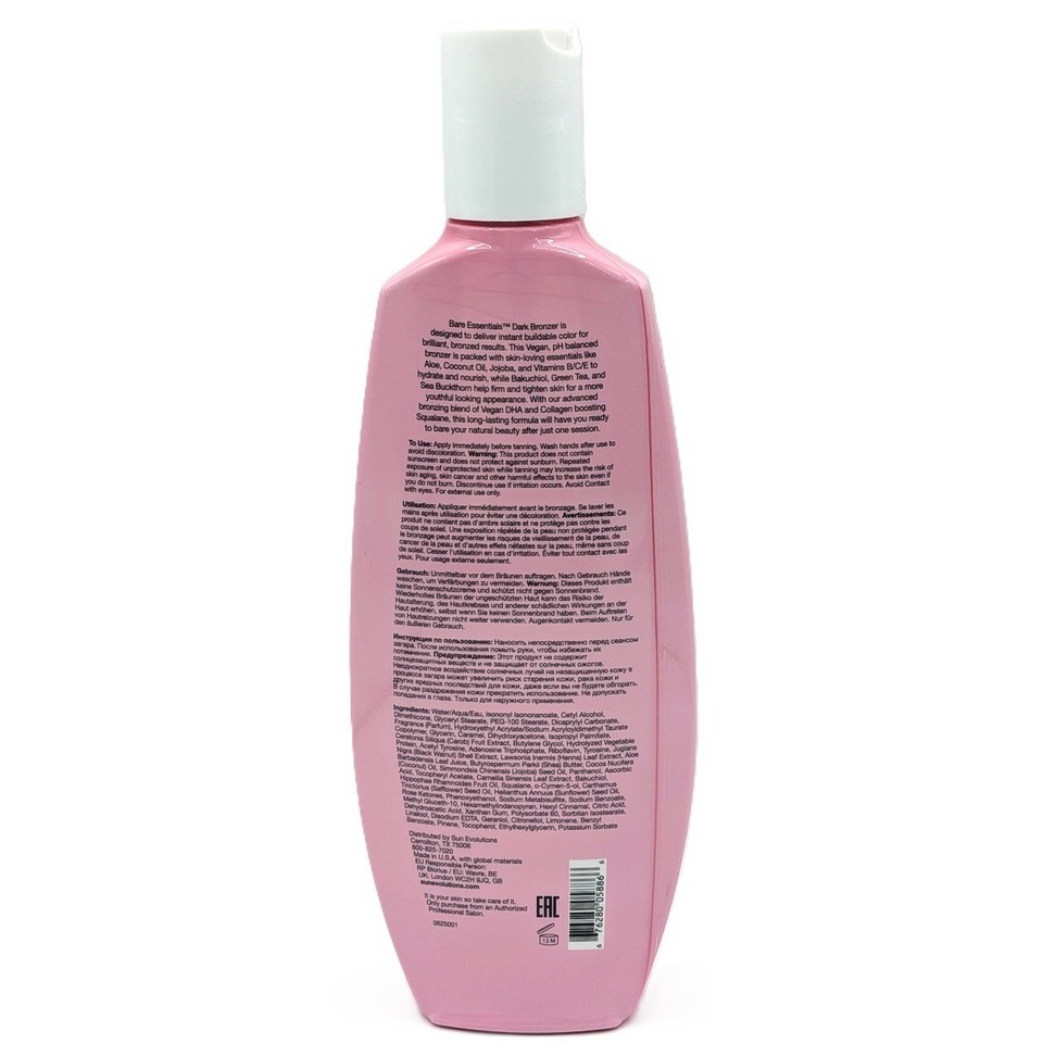 ProTan Bare Essentials Dark Bronzer Tanning Lotion Vegan Squalane 8.5oz ...