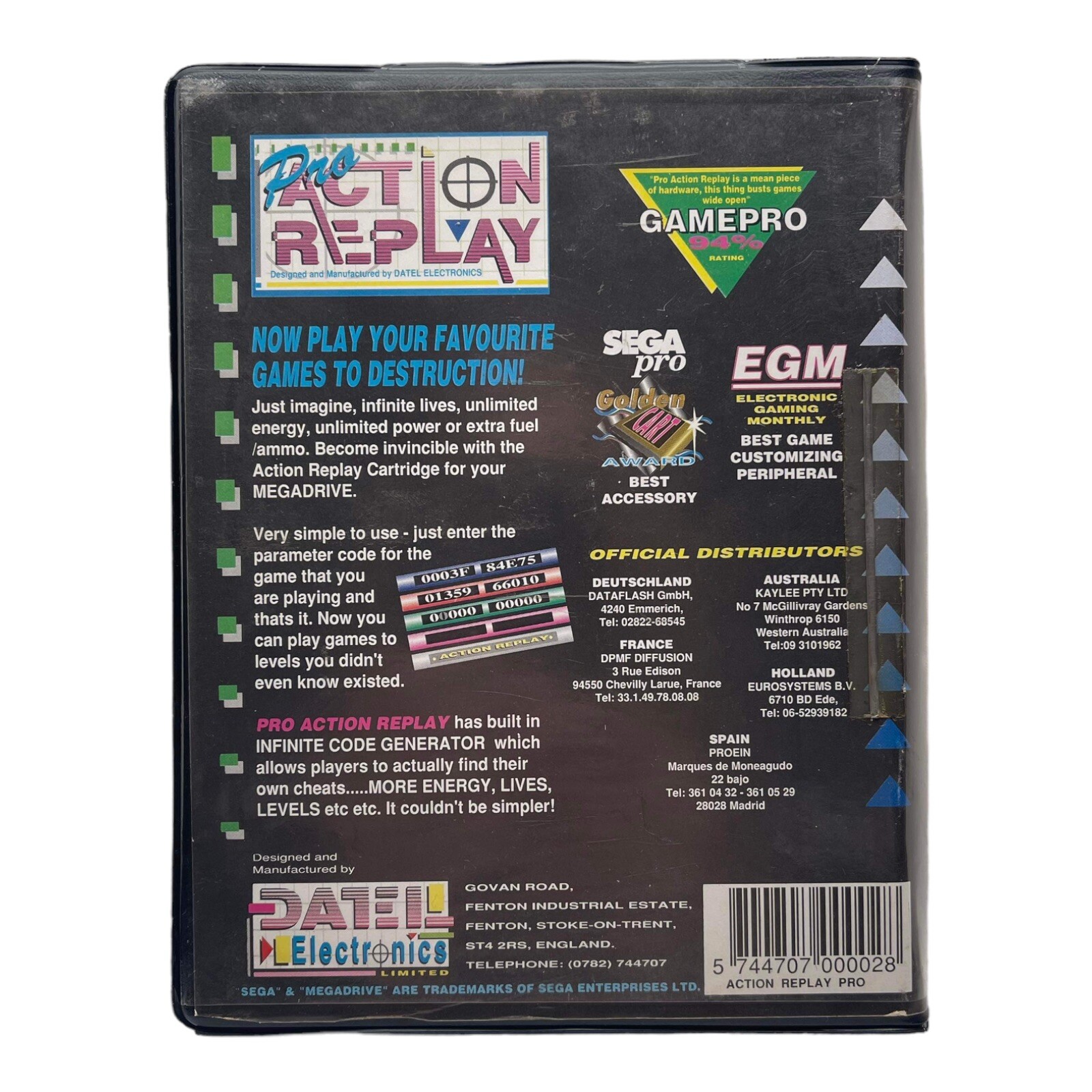 Pro Action Replay Datel Electronics (Sega Mega Drive) Complete ...