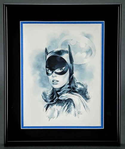 💥 RARE 💥 BAT GIRL ORIGINAL FRAMED COMIC PAINTING BY RENOWNED ARTIST RAY ...
