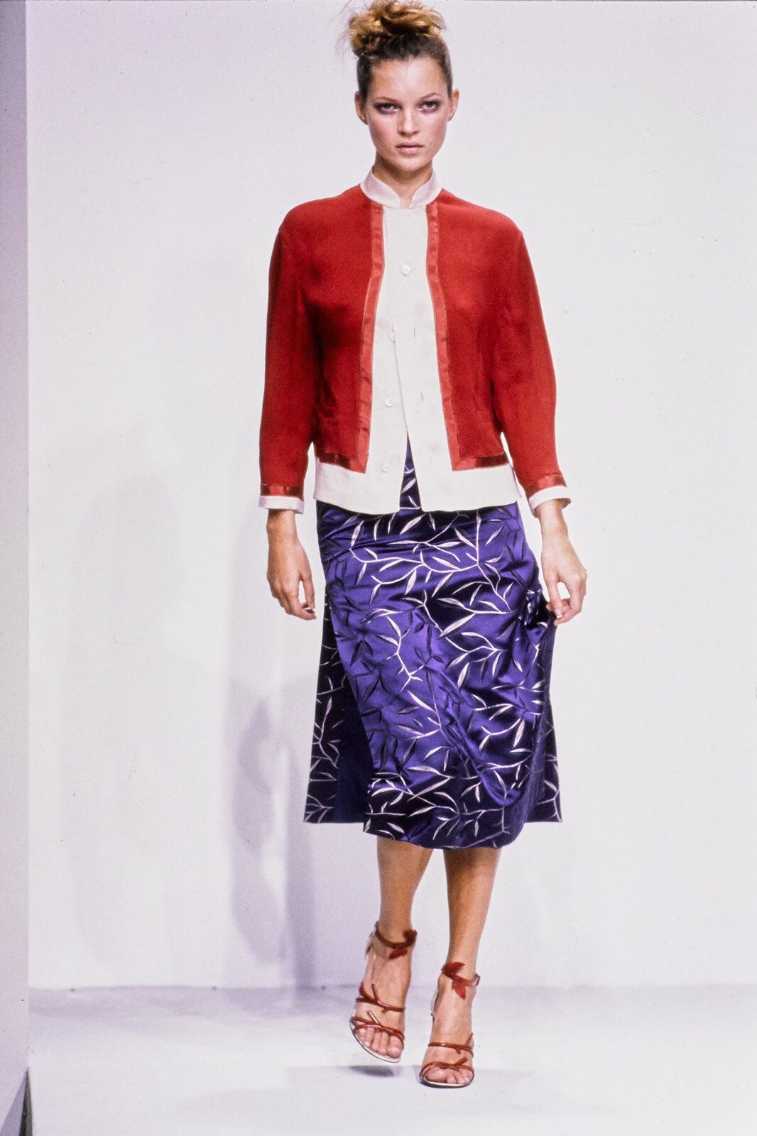 Prada Vintage Spring 1997 Runway Purple Bamboo Leaf P… - Gem