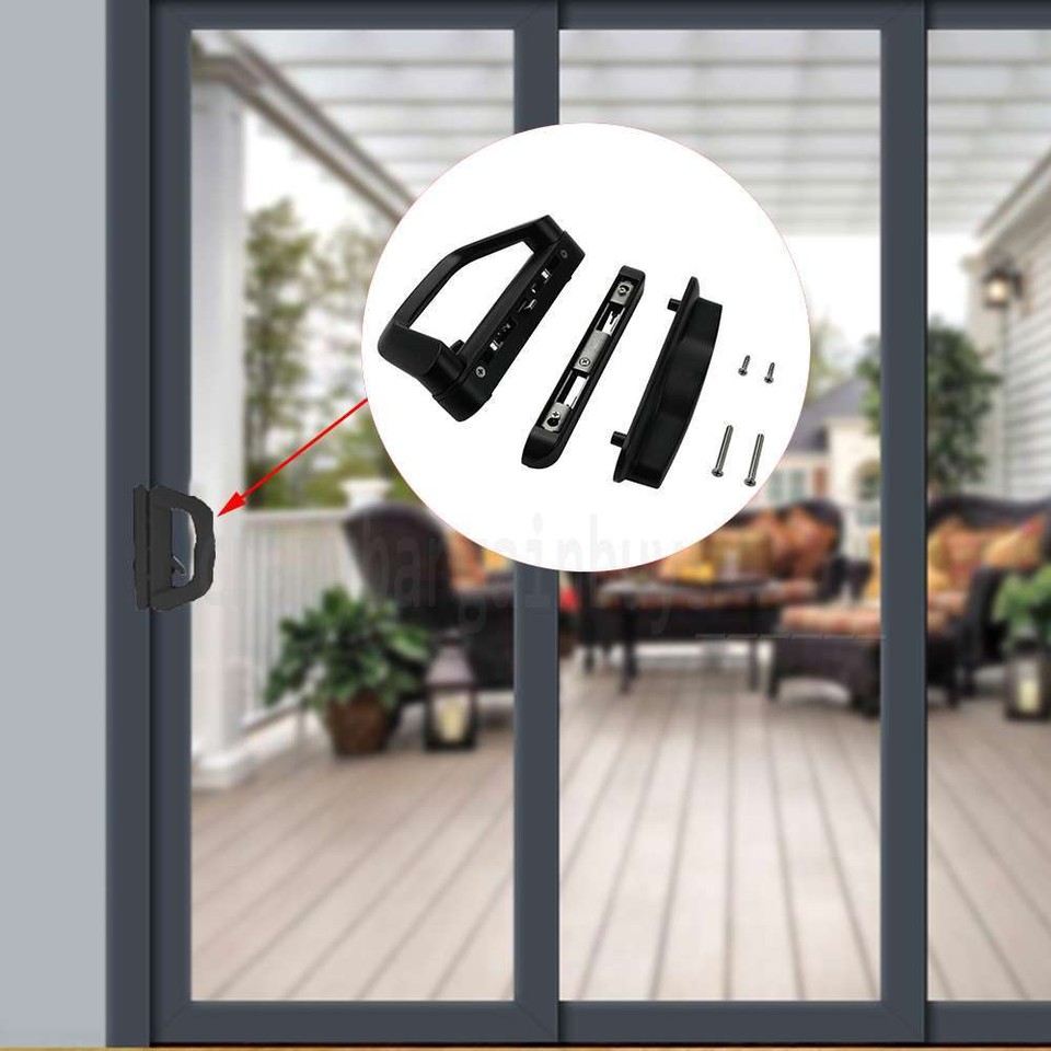 Glass Patio Sliding Door Lock Handle Entrance Door Locks Set Hardware ...