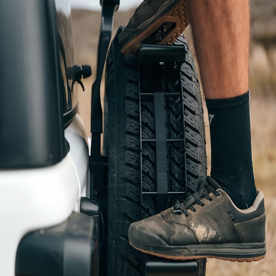 Universal Black Rear Spare Tire Wheel Ladder Access Step Roof Rack for ...