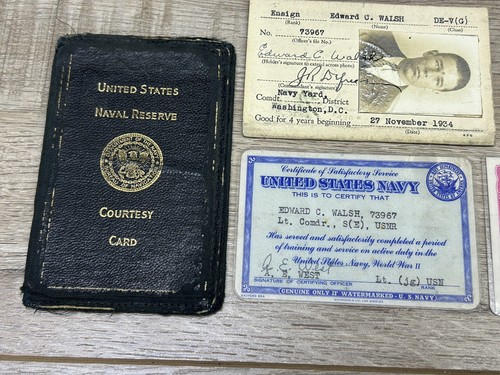 Original WW2 WWII US Navy Armed Forces ID Courtesy Card Lot Of 3 W ...