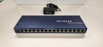 NETGEAR 16 Port 10/100 Mbps Switch FS116 w/ Power Adaptor | eBay