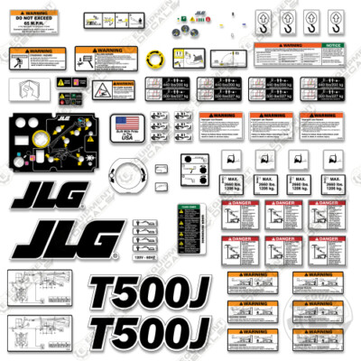 Fits JLG T500J Decal Kit Towable Boom Lift Sticker Set - 7 Year 3M ...