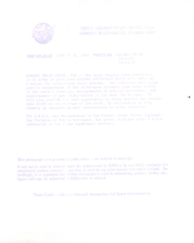 Apollo 11 Moon Landing Laser Reflector 1969 - Original NASA Photo | eBay