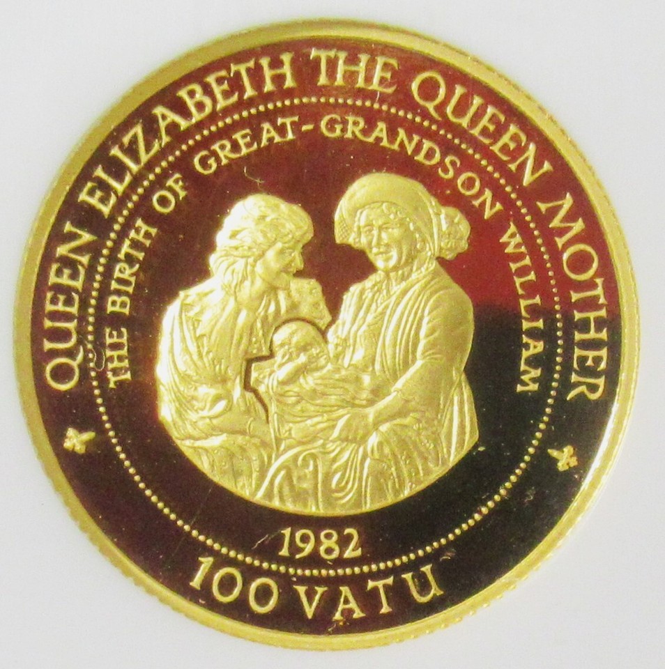 Vanuatu: 1997 Gold 100 Vatu Birth of Prince William KM-39 NGC Proof-70 ...