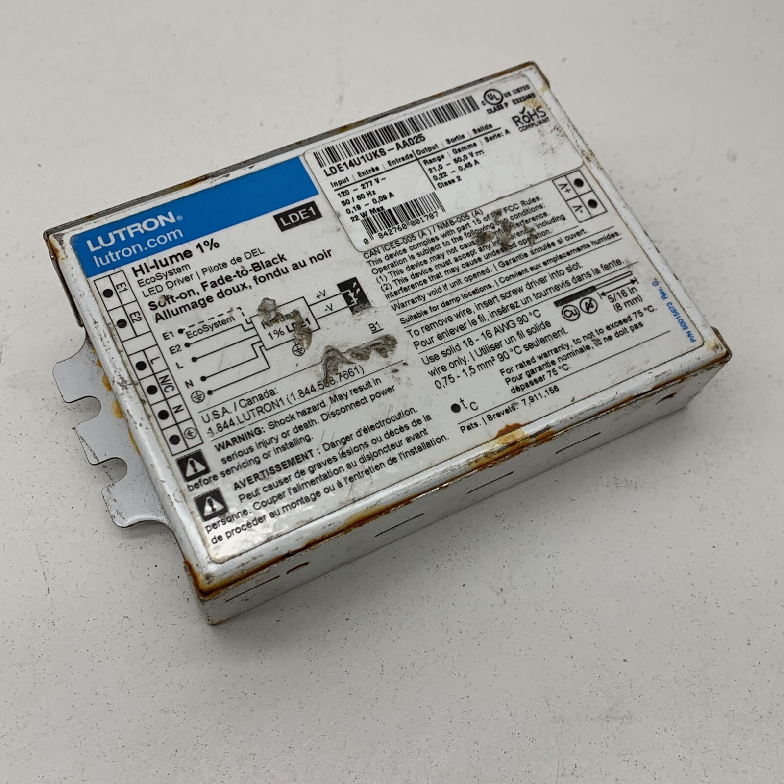 Lutron LDE14U1UKS-AA025 Hi-Lume 1% Soft-On Fade-to-Black LED Driver 22W ...