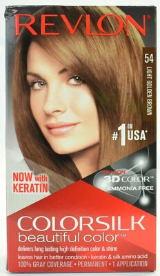 Revlon Colorsilk Beautiful Hair Color - 54, Light Golden Brown - 8 Pack ...