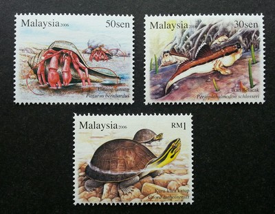*FREE SHIP Malaysia Semi Aquatic Animal 2006 Shell Fish Turtle Ocean ...