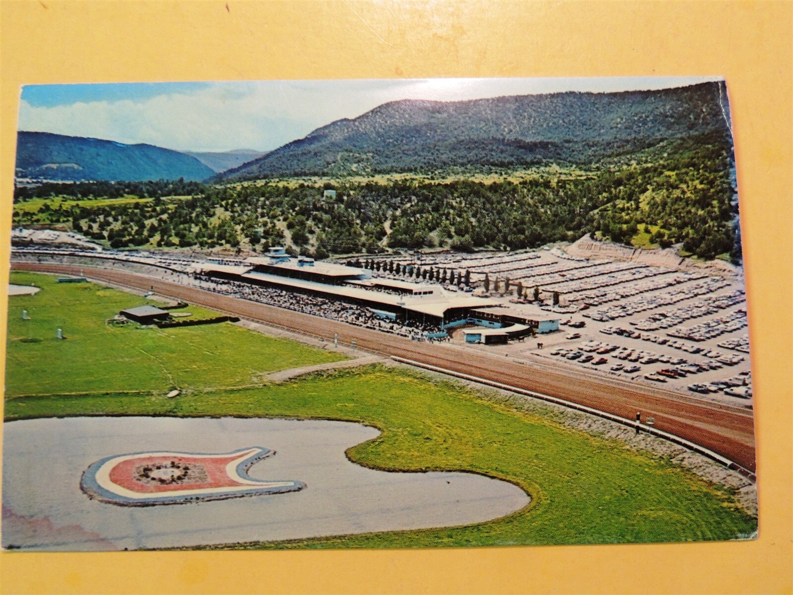 Ruidoso Downs Race Track Ruidoso New Mexico vintage postcard aerial ...