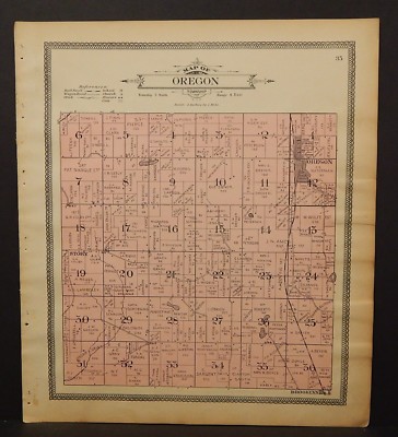 Wisconsin Dane County Map Pleasant Springs Primrose Township 1911 Dbl ...