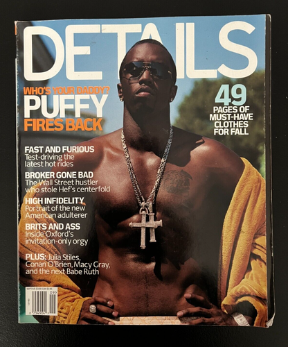 Details Magazine Puff Daddy Sean Combs P Diddy September 2001 | eBay