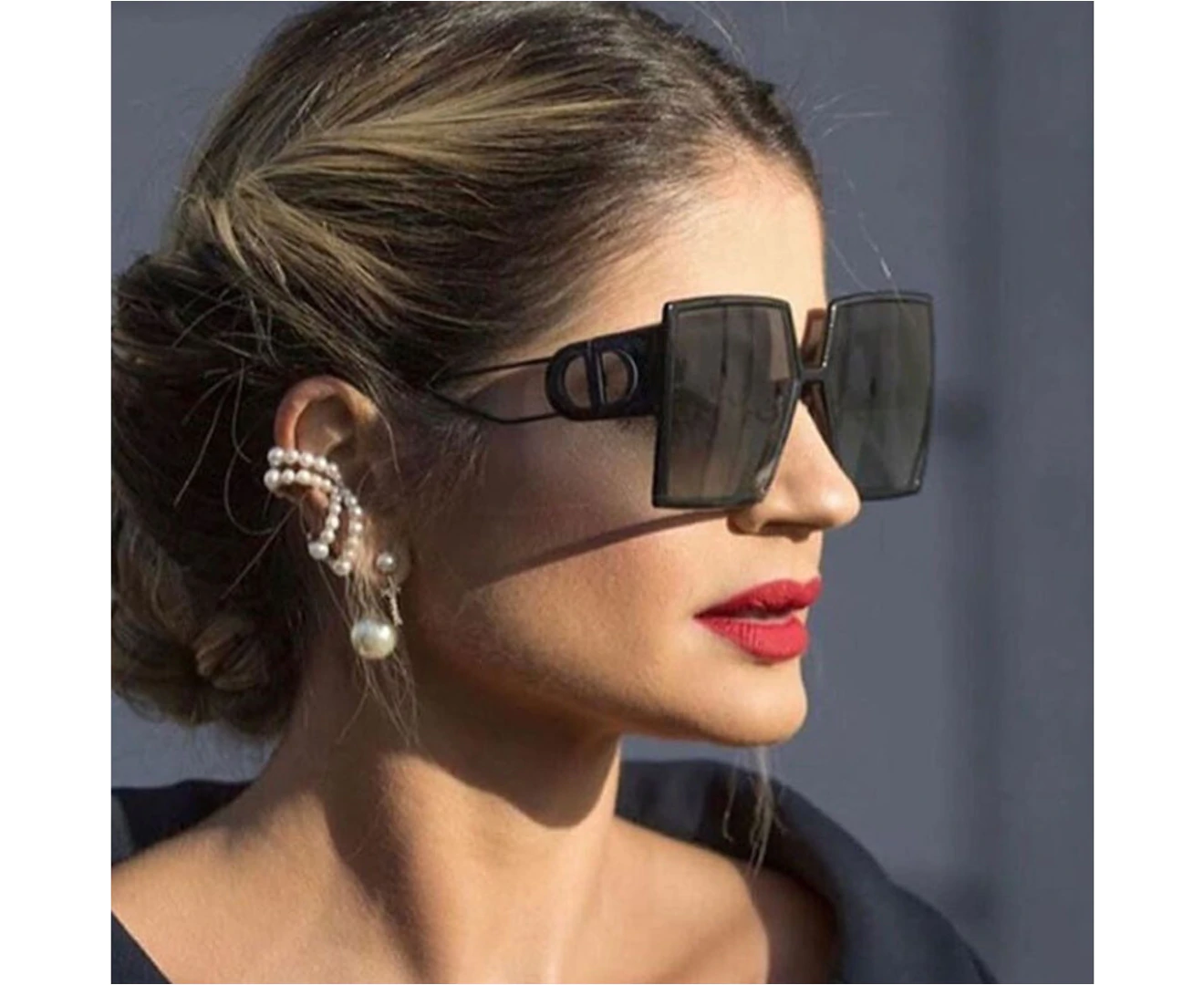 Vintage Oversize Square Sunglasses Women Luxury Brand Big Frame Women ...