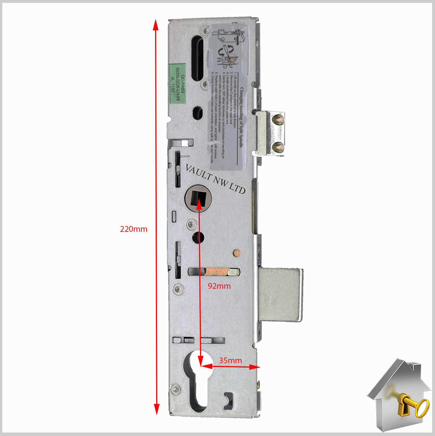 ERA SARACEN SURELOCK UPVC DOOR LOCK GEARBOX WITH Dead bolt 30, 35 ...