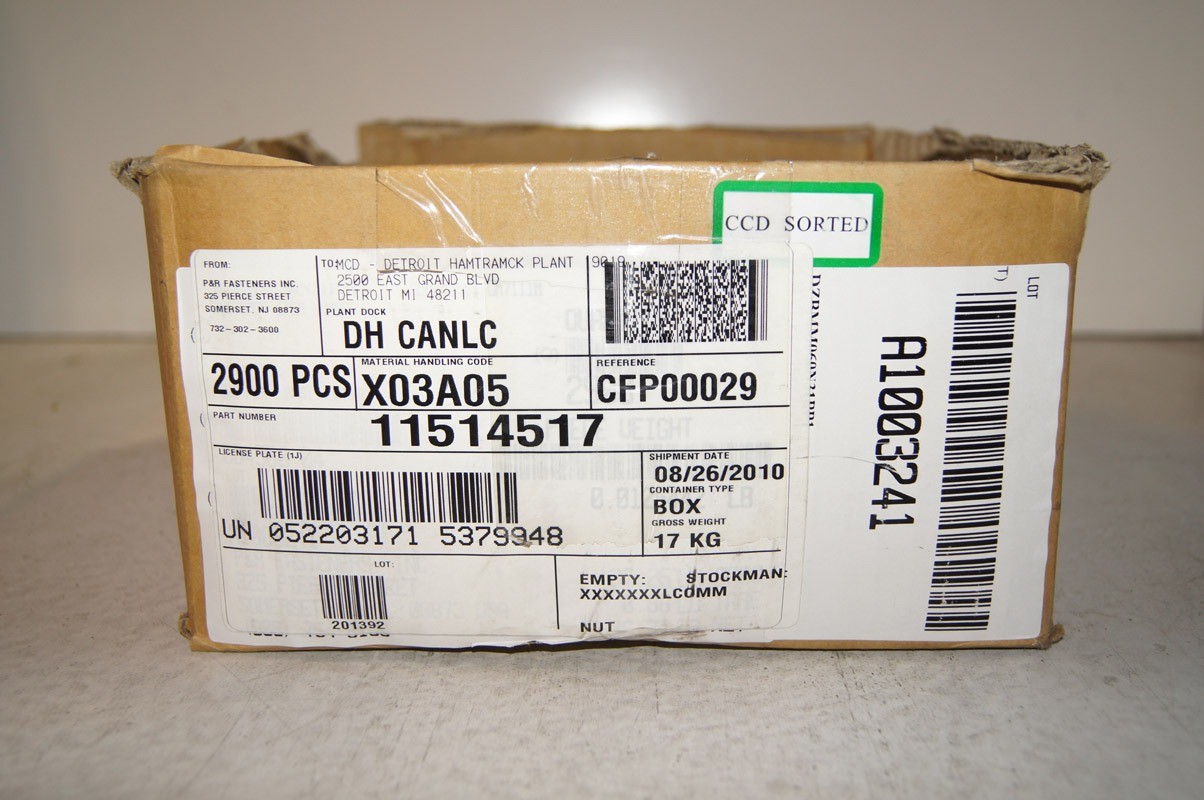 GM Hex Head Nuts W/Washer Pack of 5 New OEM M6 X 1.00 X 5.5mm 11514517 ...