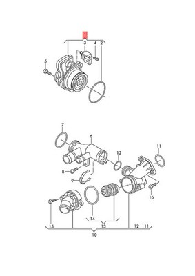 Genuine AUDI A1 8XF Coolant Pump 04B121011G | eBay
