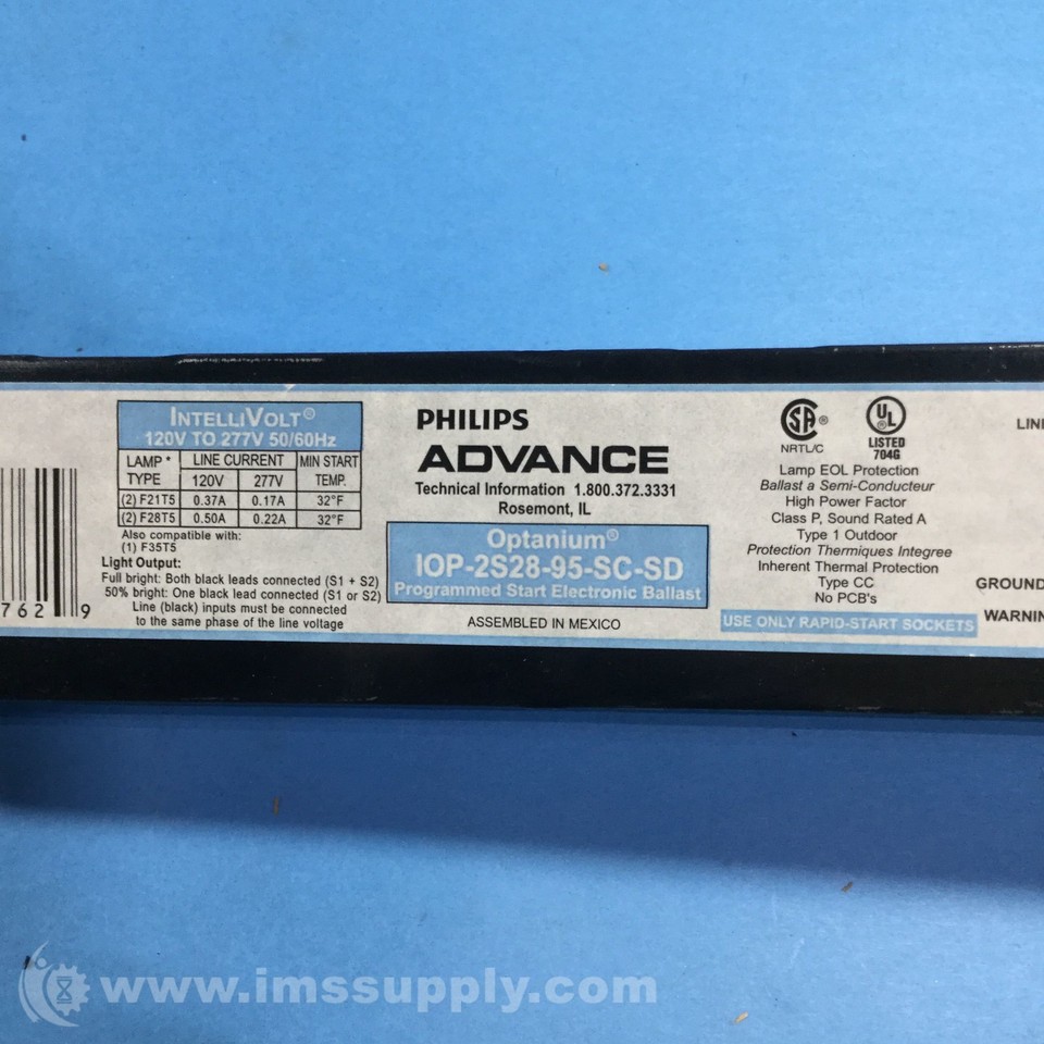 Philips 1OP-2S28-95-SC-SD Dimming Ballast,120/277V,46 In Lamp USIP | eBay