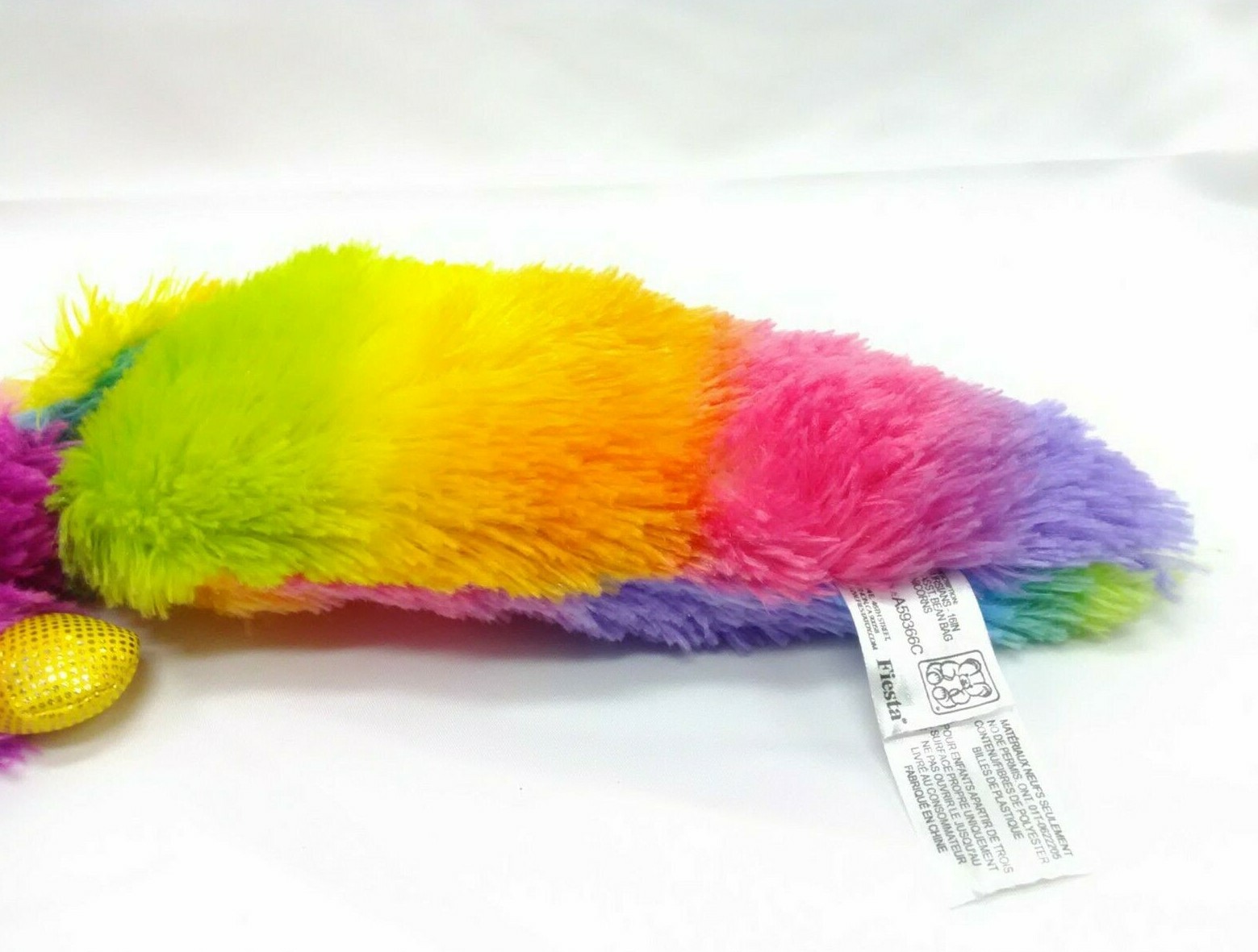 Unicorn Fiesta Fursians Bean Bag Pink Rainbow Tail Plush 16" Glitter ...