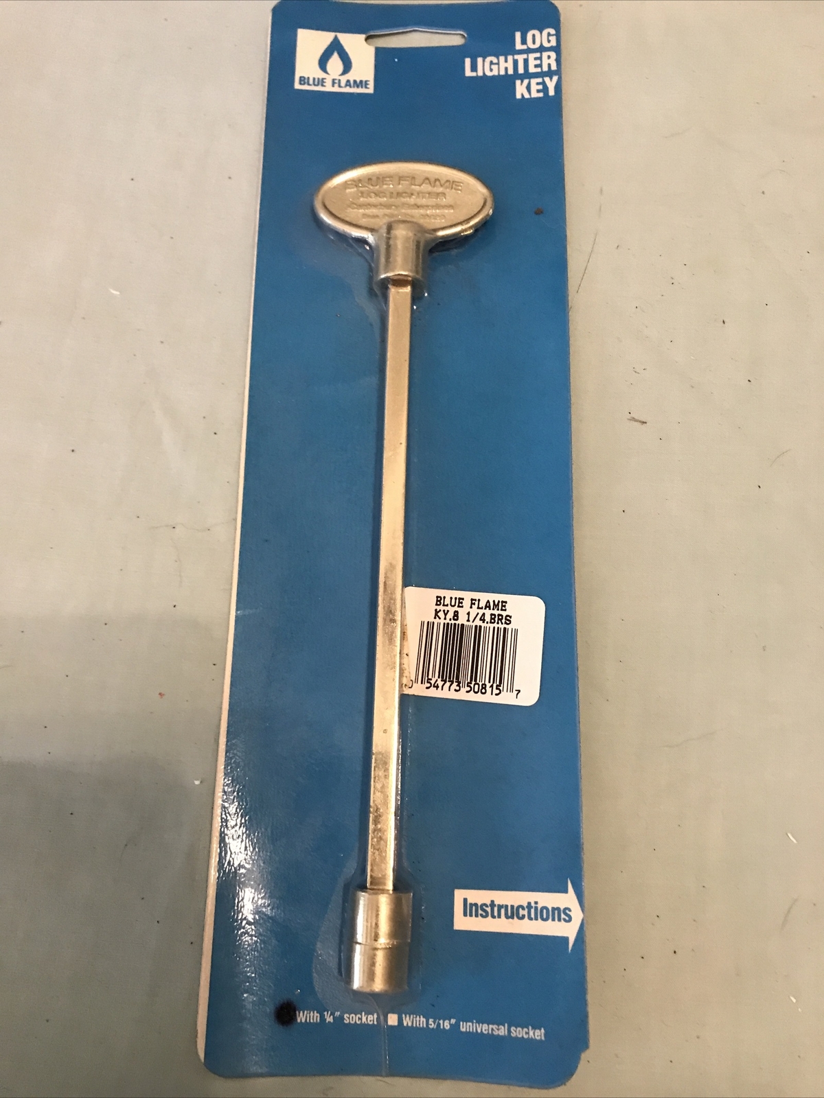 Blue Flame Log Lighter Key - Brass Color - New Old Stock 1/4” Socket ...