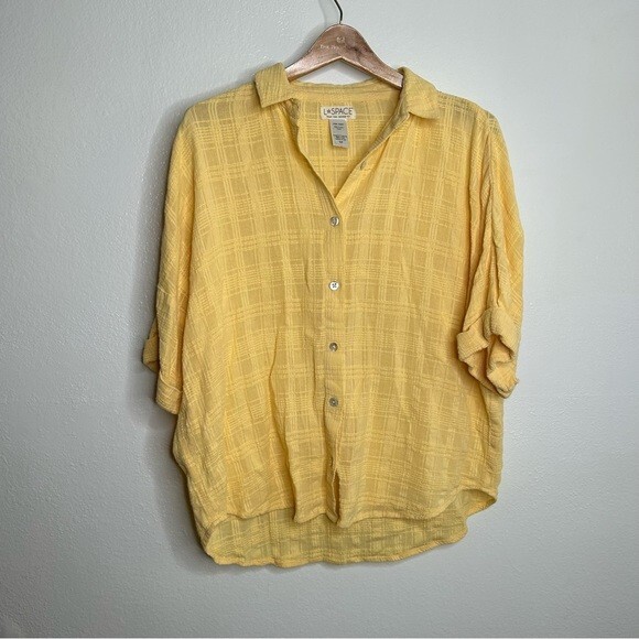 L*Space 100% Cotton Oversized Button Down Gene Top S | eBay