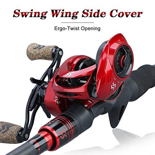 1.8M/5.9FT with Left Handed Reel C-Baitcasting Rod Reel with Carrier ...