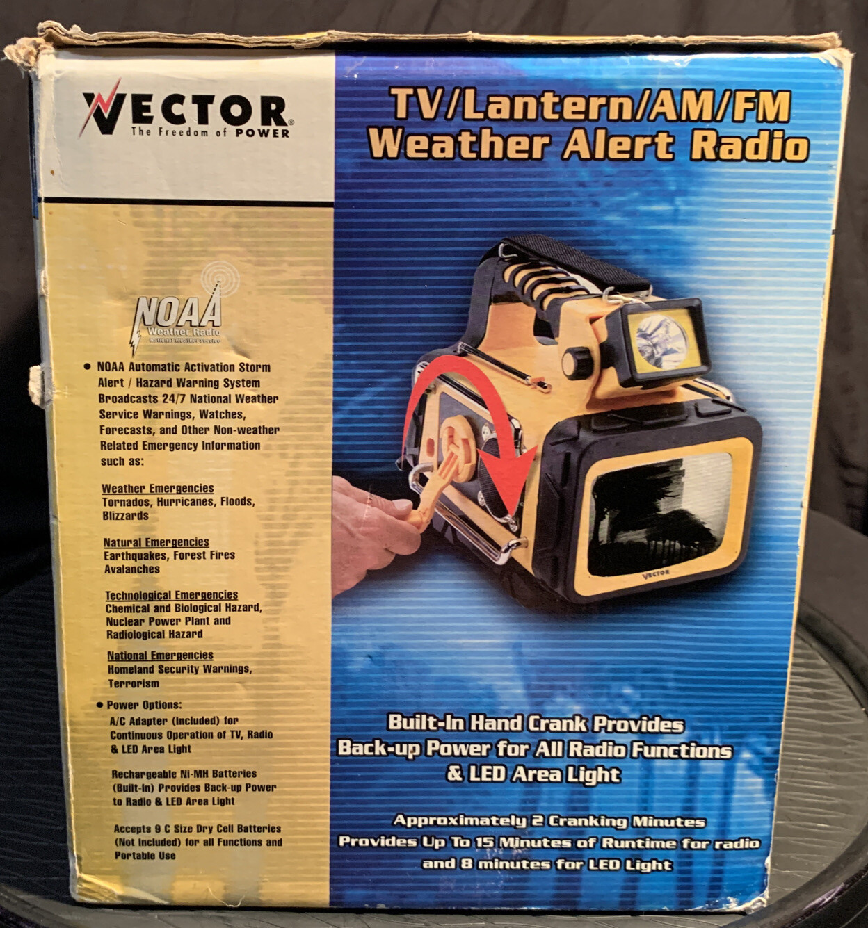 Vector Toughbrite Storm Tracker VEC135 TV Lantern Am FM Radio Weather ...