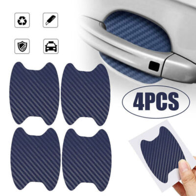 4Pcs Blue Car Door Handle Protector Cover Anti-Scratch Stickers ...