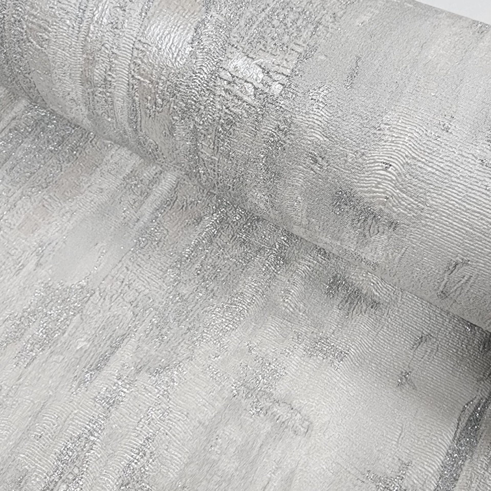 Gray white silver metallic faux distressed metal plaster textured ...