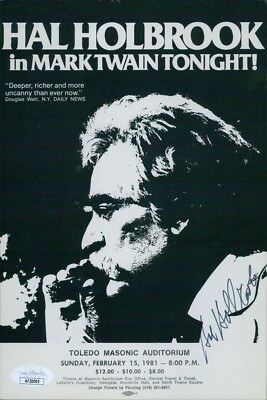 Hal Holbrook Mark Twain Signed 6x9 Promo Flyer JSA Authenticated | eBay