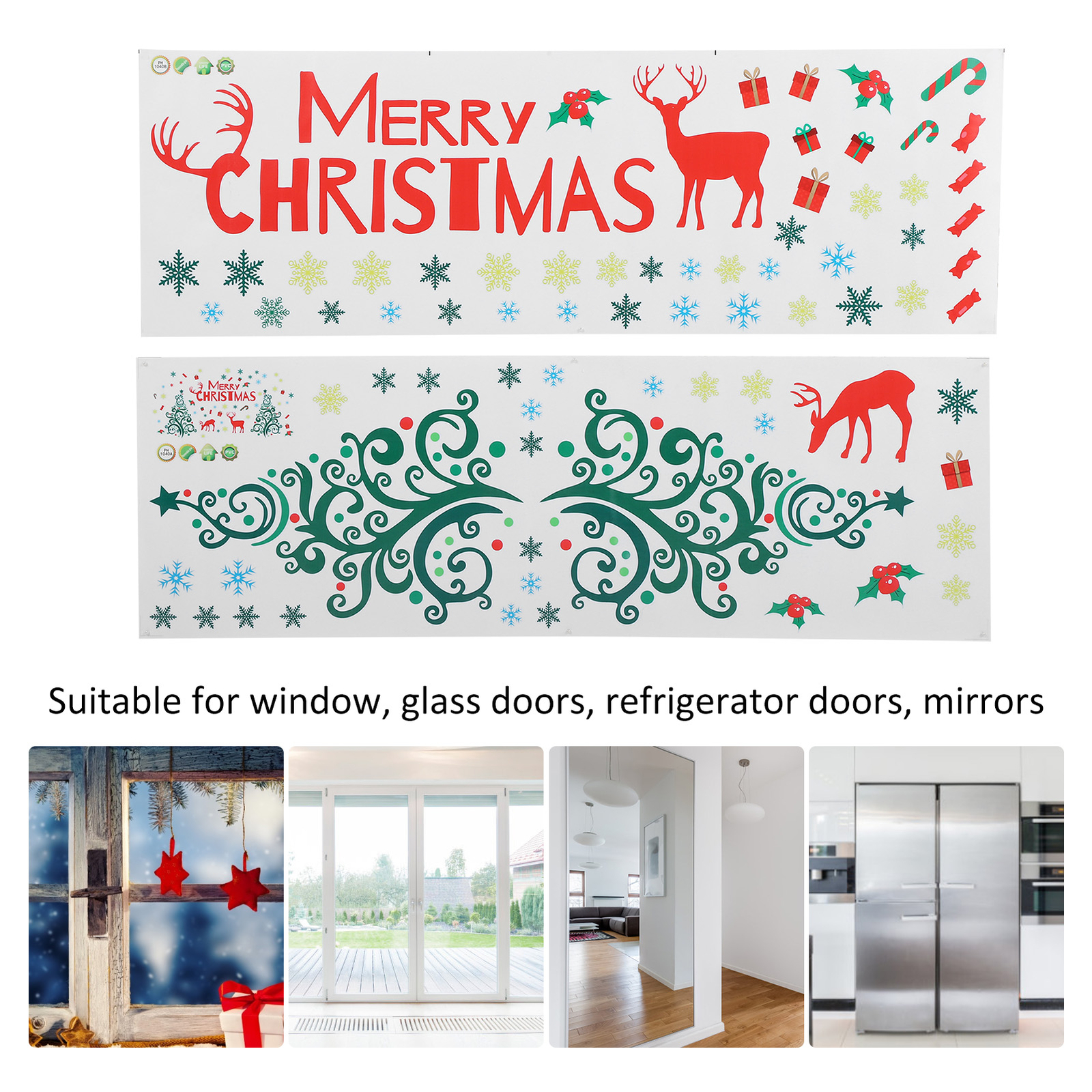 2 Roll Window Clings Deer Pattern Background Decor Removable Wall ...