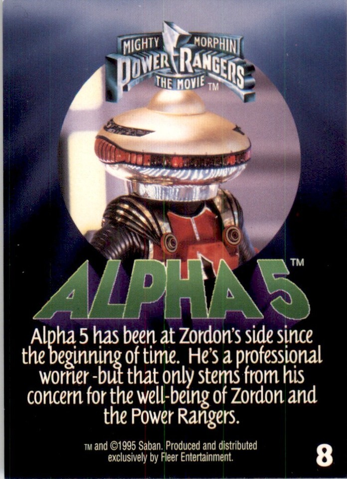 1995 Fleer Mighty Morphin Power Rangers Alpha 5 #8 | eBay