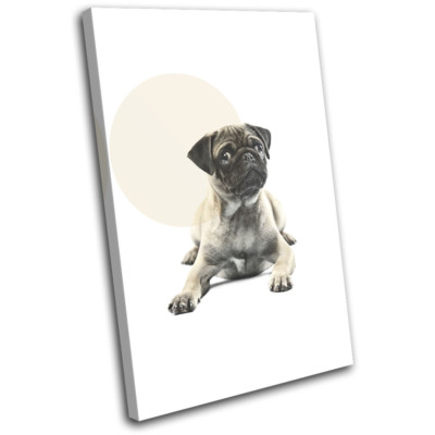 Pug Dog Modern Abstract Animals SINGLE CANVAS WALL ART Picture Print | eBay