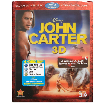 John Carter 3D (Blu-ray 3D + Blu-ray + DVD + Digital) w/ Lenticular ...