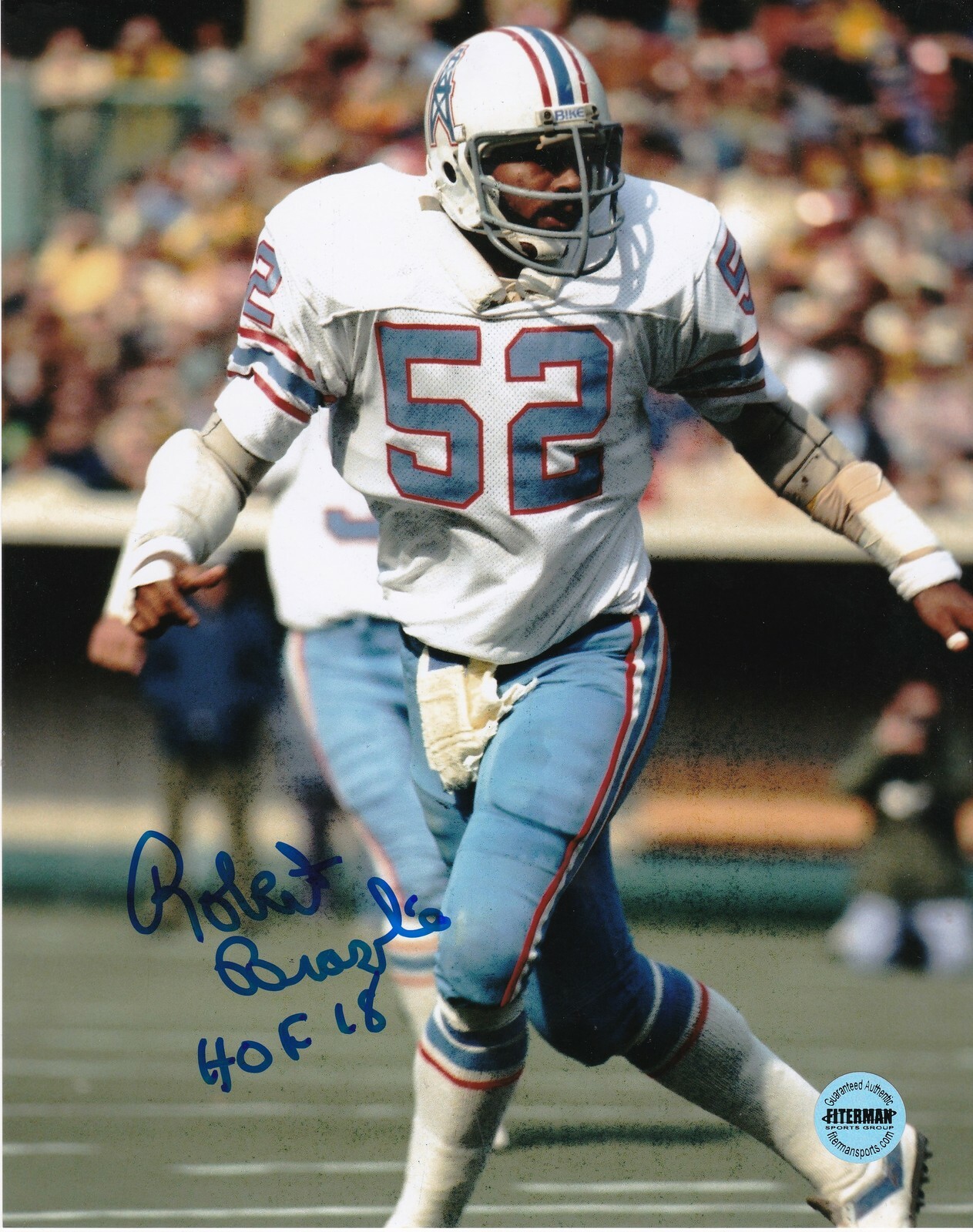 ROBERT BRAZILE HOUSTON OILERS HOF 18 ACTION SIGNED 8x10 | eBay