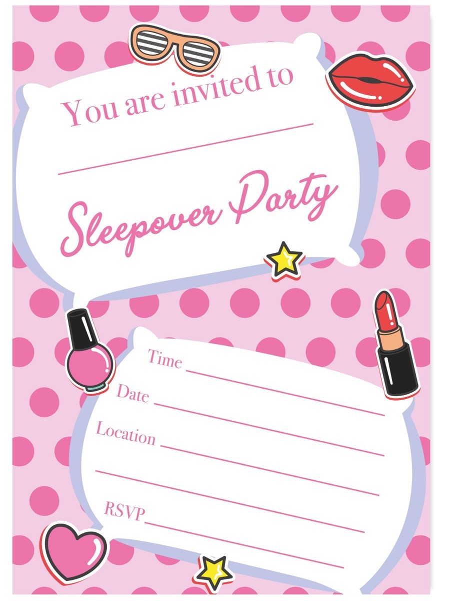 Make Sleepover Invitations Pink Sleepover Party Invitations