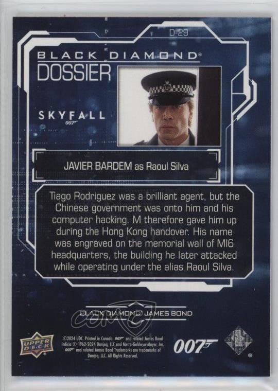 2025 James Bond Black Diamond Dossier 77/179 Javier Bardem as Raoul Silva 5x5 | eBay
