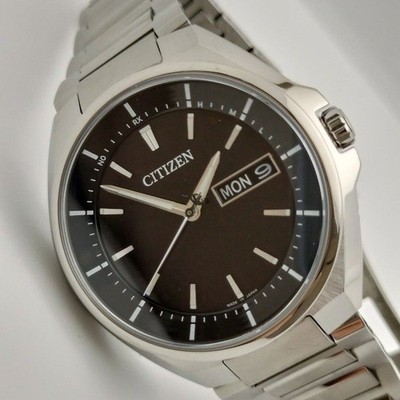 CITIZEN AT6050-54E Watch Titanium Eco-Drive Radio Controlled Black Dial ...