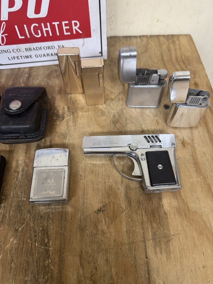 Mixed 10 Lighter Lot - ZIPPO - Castaly - More - Tin Sign - Zippo ...