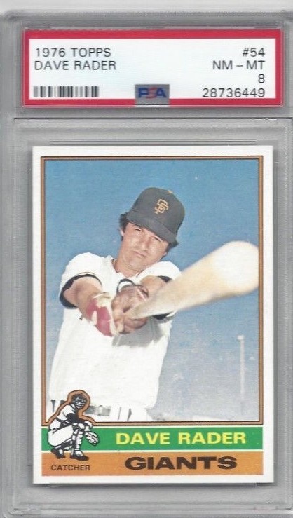 1976 Topps baseball card #54 Dave Rader, San Francisco Giants graded PSA 8 NMMT | eBay