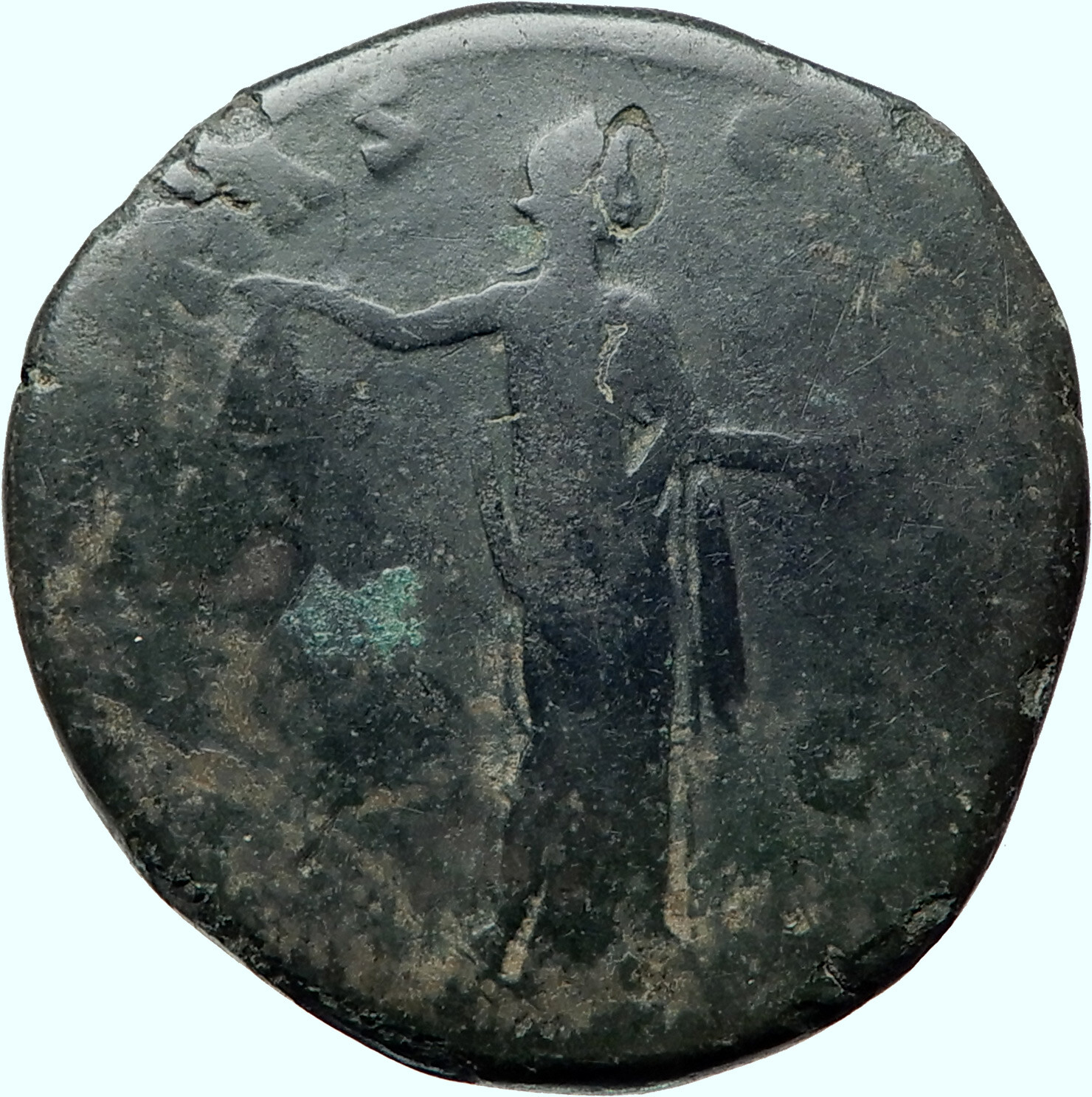 ANTONINUS PIUS Authentic Ancient 154AD Sestertius Roman Coin LIBERTAS ...